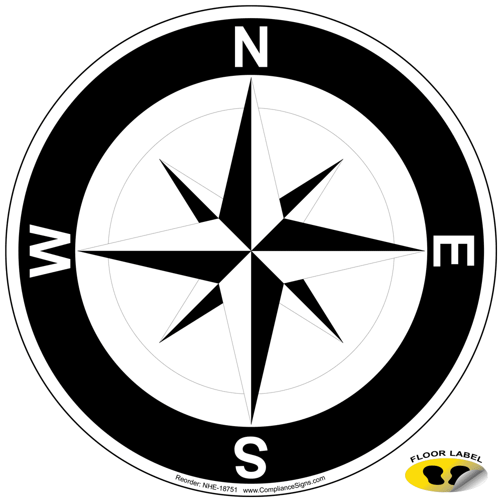 Compass Symbol Label NHE-18751 Directional