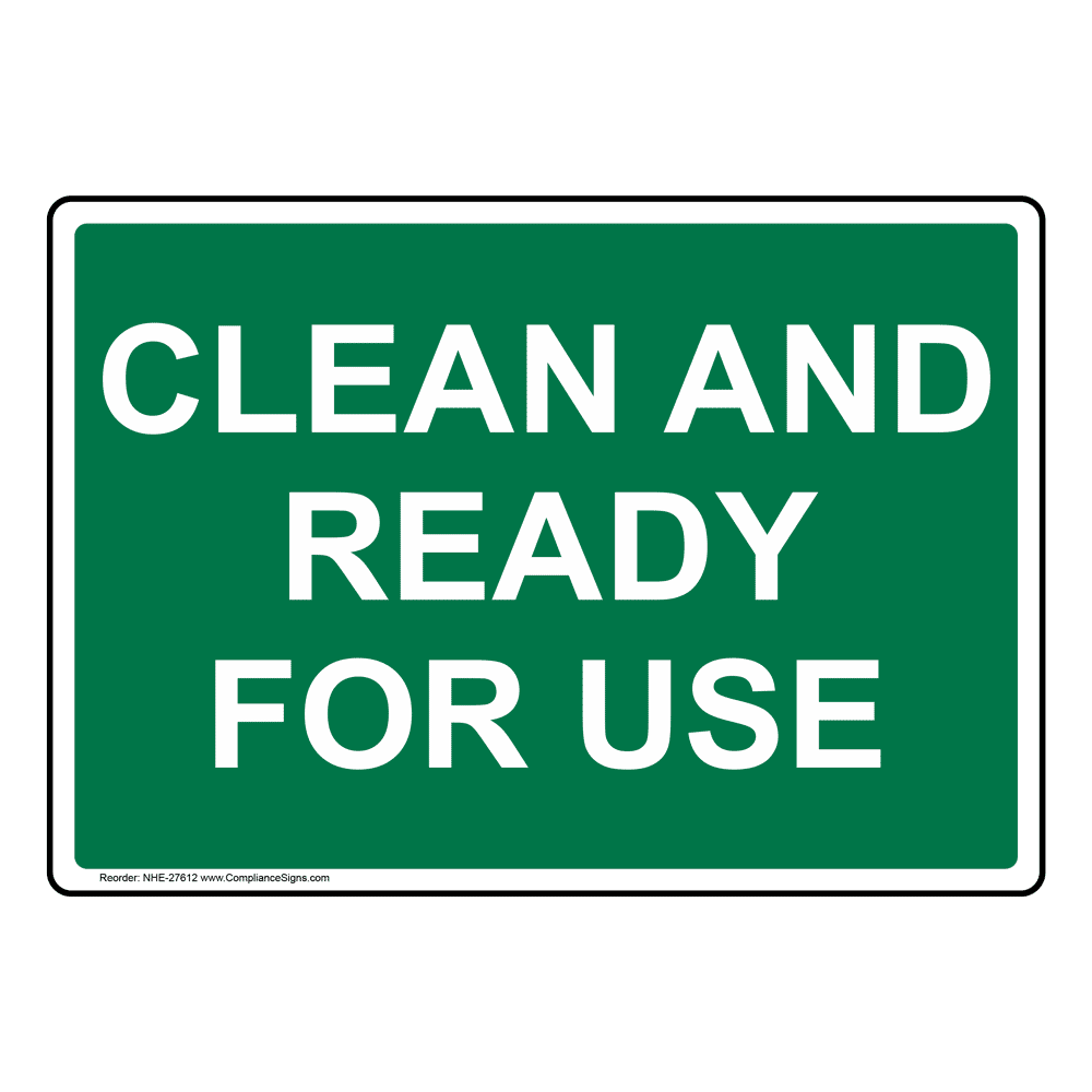 Clean And Ready For Use Sign NHE 27612 clean-and-ready-for-use-sign-nhe-27612