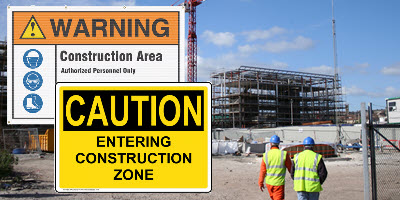 Construction Safety Signs - Site Hazards - Ladder - Scaffold