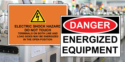 Electrical Safety Signs and Labels - Battery - Shock - Voltage