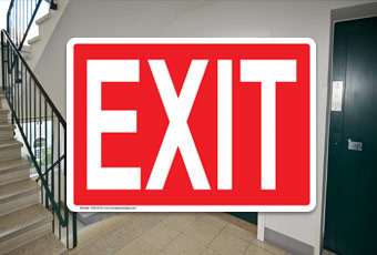 Enter / Exit and Stairway Signs and Labels | ComplianceSigns