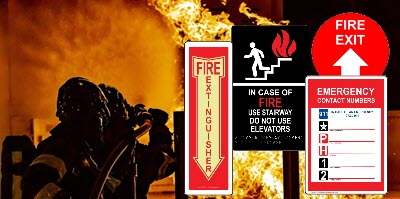 Fire / Emergency Signs & Labels - Keep People Safe