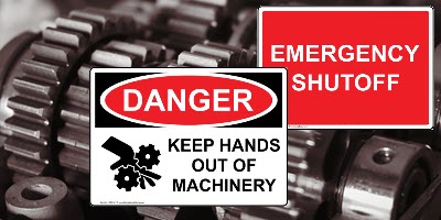 Machinery Signs & Labels - Safety - Shutoff - Guards - More