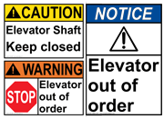 Elevator / Escalator Safety Signs and Labels