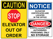 Elevator / Escalator Safety Signs and Labels