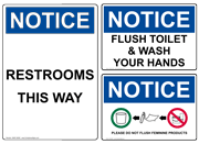 Bathroom / Restroom Signs - ADA Braille, Printed, Engraved
