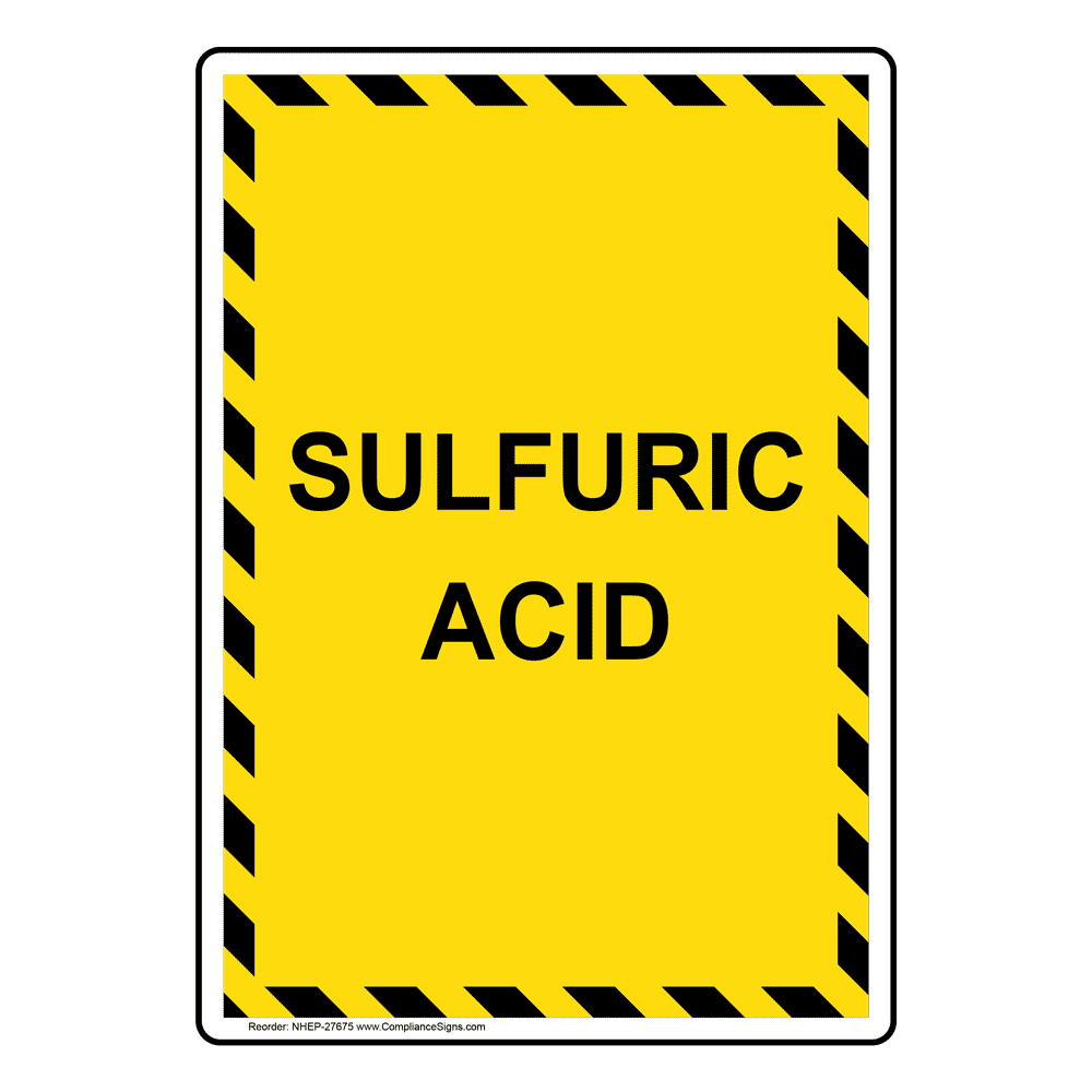 Portrait Sulfuric Acid Sign NHEP-27675 Hazmat Acid