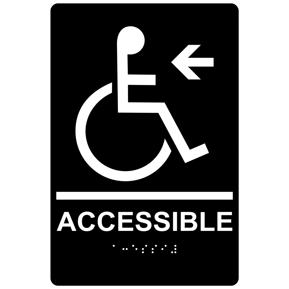Black ADA Accessible Braille Sign RRE-14757_WHTonBLK Accessibility