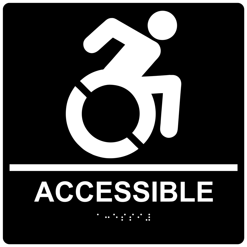 Accessible Braille Sign With Dynamic Accessibility Symbol RRE-190R-99 ...