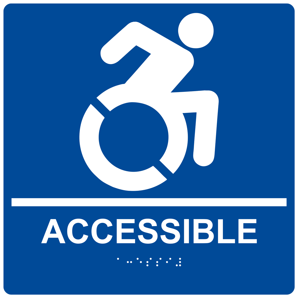 Accessible Braille Sign With Dynamic Accessibility Symbol RRE-190R-99 ...