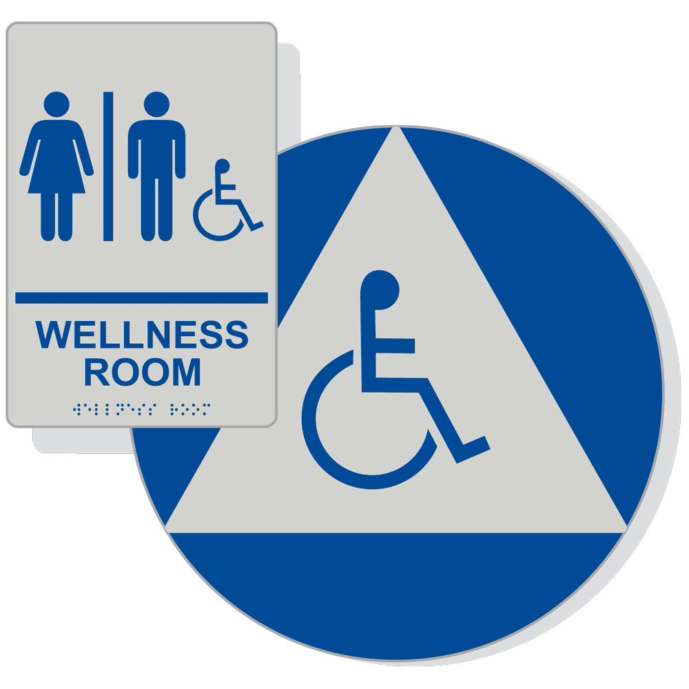 ADA Wellness Room Braille Sign Set With Accessibility Symbol RRE-50821 ...