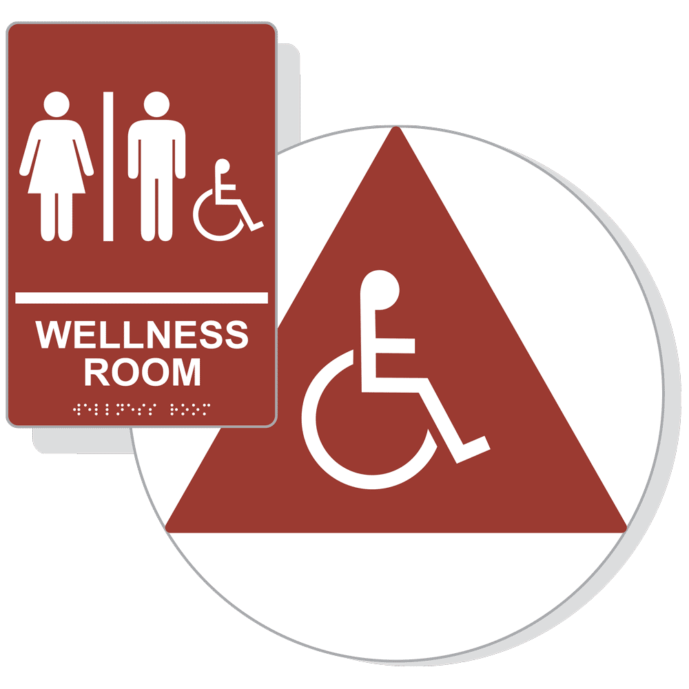ADA Wellness Room Braille Sign Set With Accessibility Symbol RRE-50821 ...