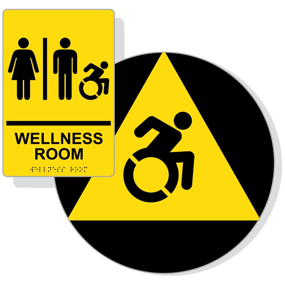 Wellness Room Braille Sign Set With Dynamic Accessibility Symbol RRE ...