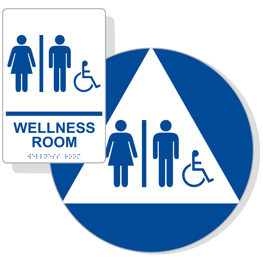 ADA Wellness Room Braille Sign Set With Accessibility Symbol RRE-50821 ...