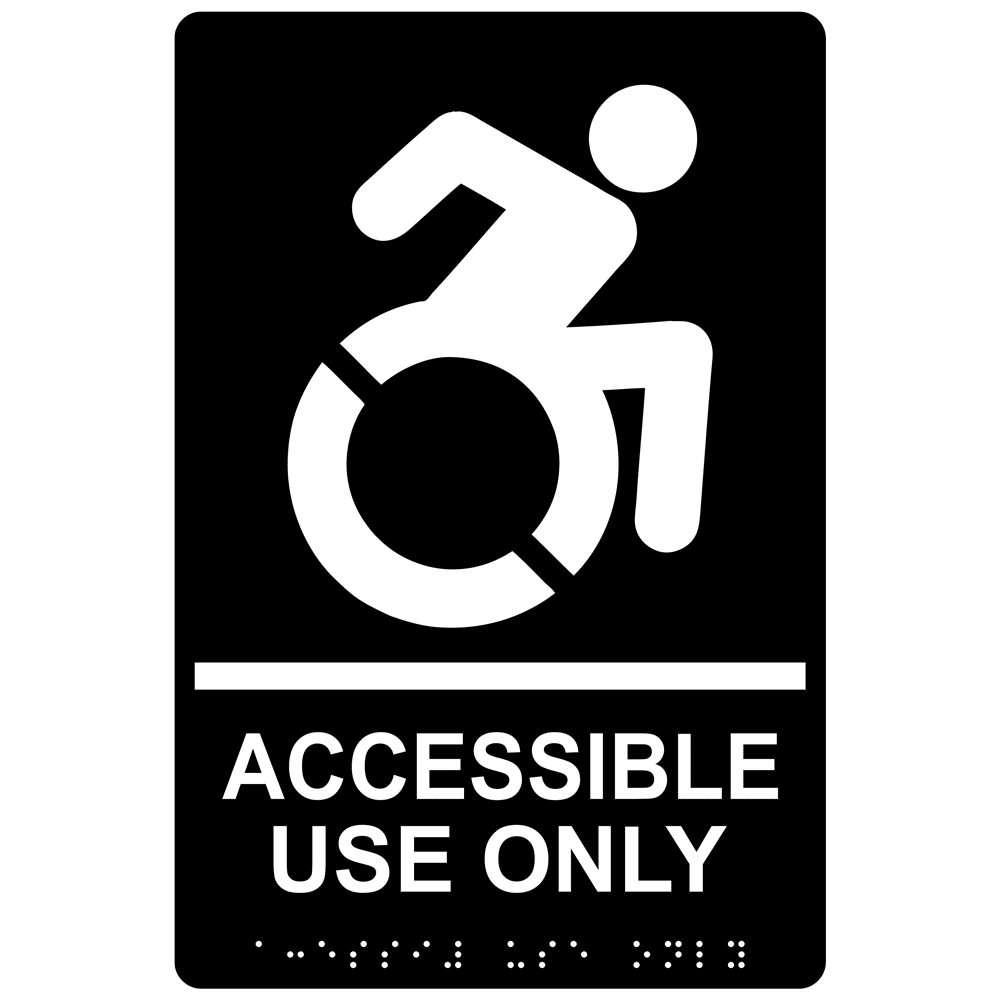 Accessible Use Only Braille Sign With Dynamic Accessibility Symbol RRE ...