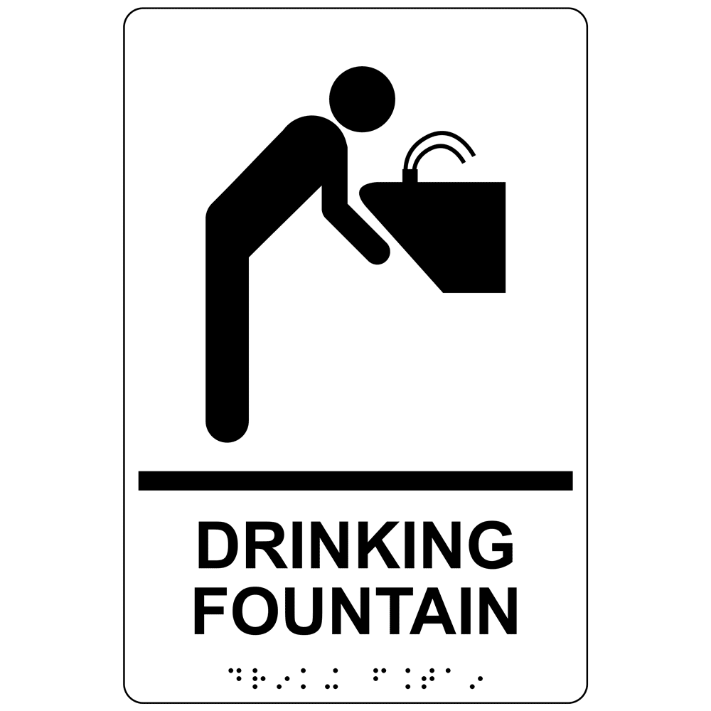 ADA Drinking Fountain Braille Sign RRE-900_BLKonWHT
