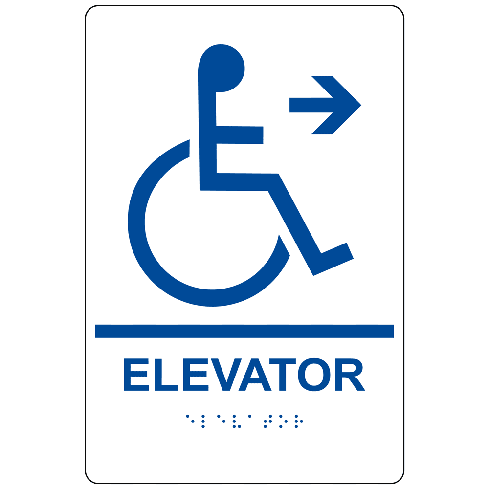 ADA Elevator Braille Sign RRE 14783 BLUonWHT Elevator ada-elevator-braille-sign-rre-14783-bluonwht-elevator