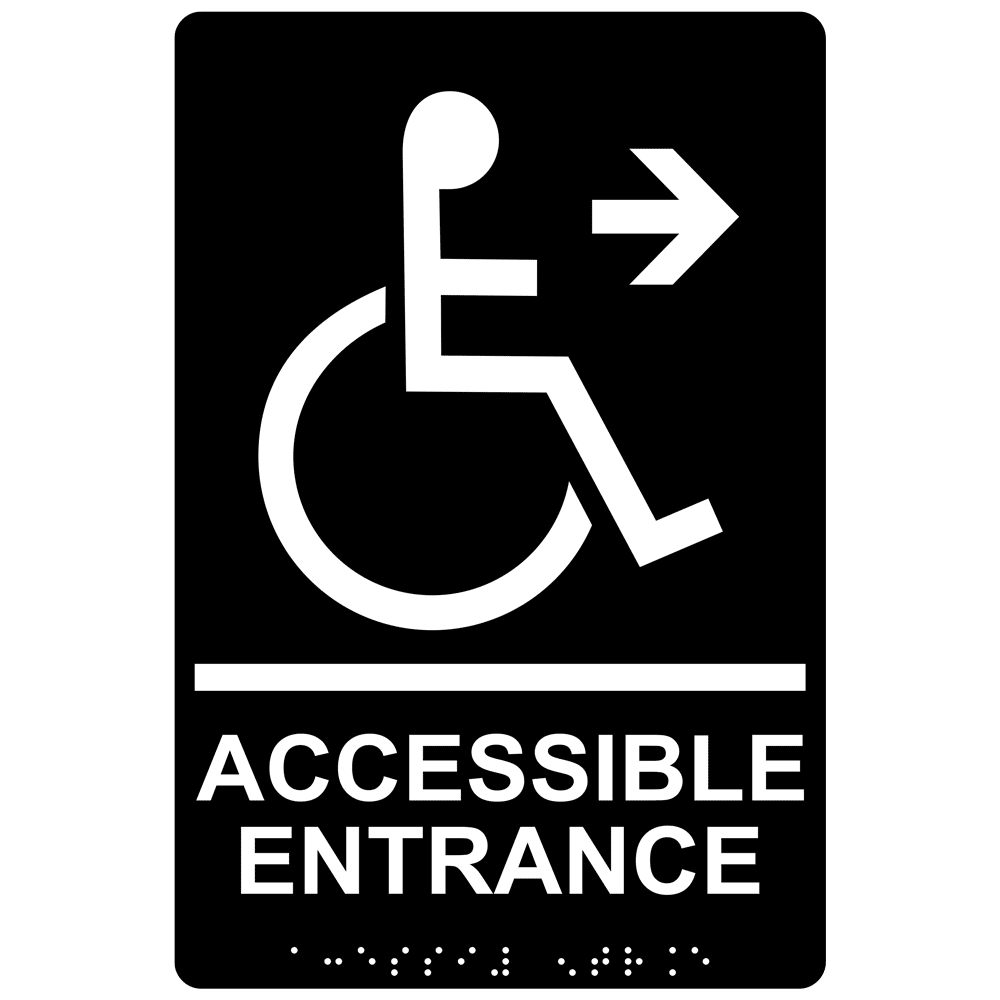 Portrait ADA Accessible Sign With Symbol RRE-32159_WHTonBLK