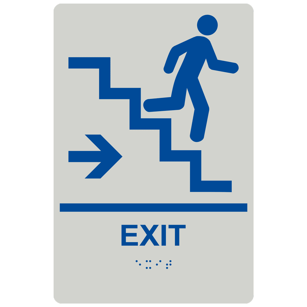 Industrial Exit Signs Blue ADA Compliant EXIT Sign With Braille – 6x6 ...