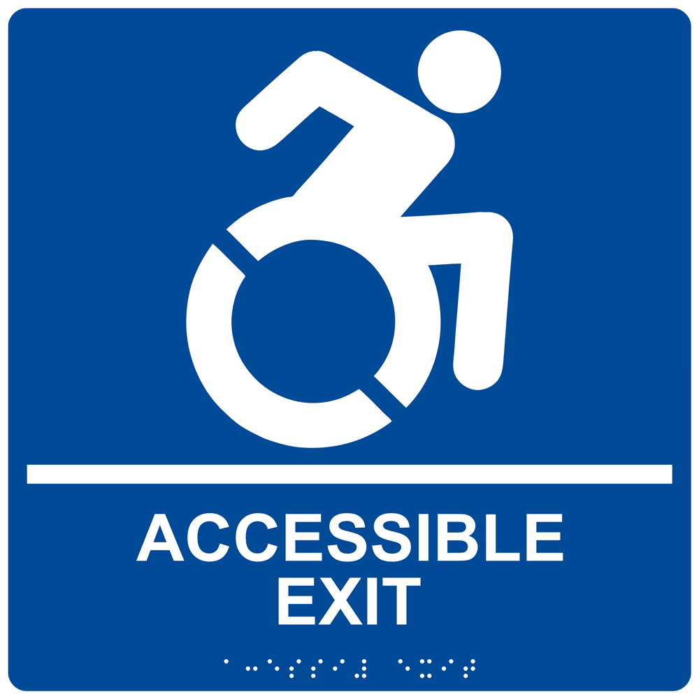 Accessible Exit Braille Sign With Dynamic Accessibility Symbol RRE ...