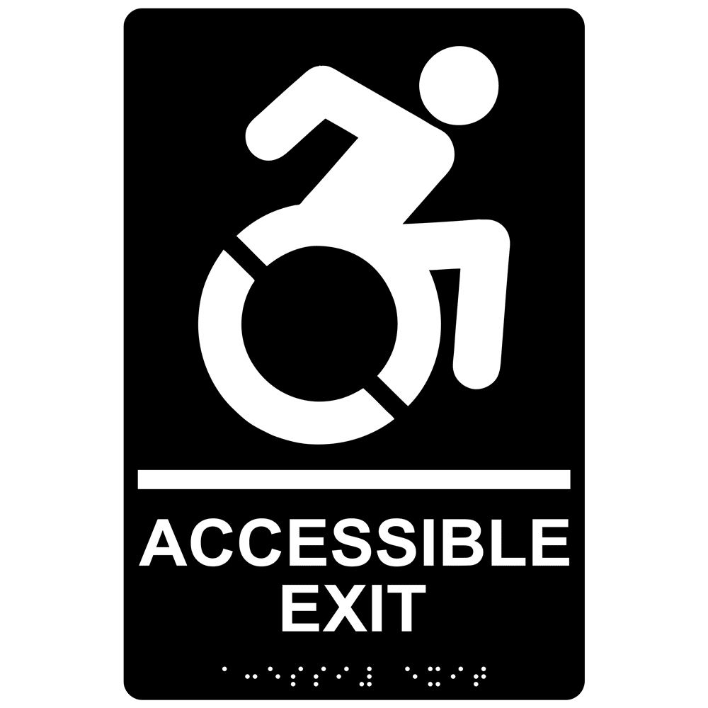 Accessible Exit Braille Sign With Dynamic Accessibility Symbol RRE ...