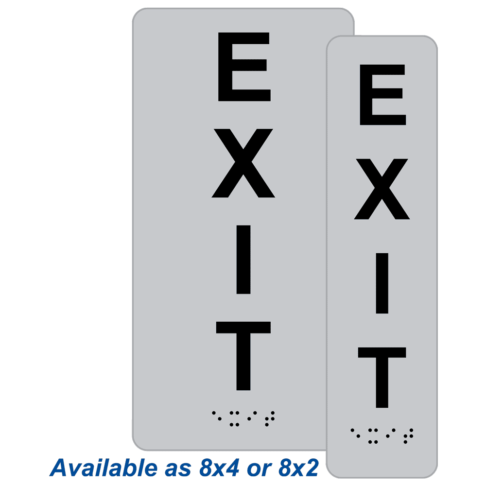 ADA Exit Black on Silver Braille Sign RSME-19471_BLKonSLVR