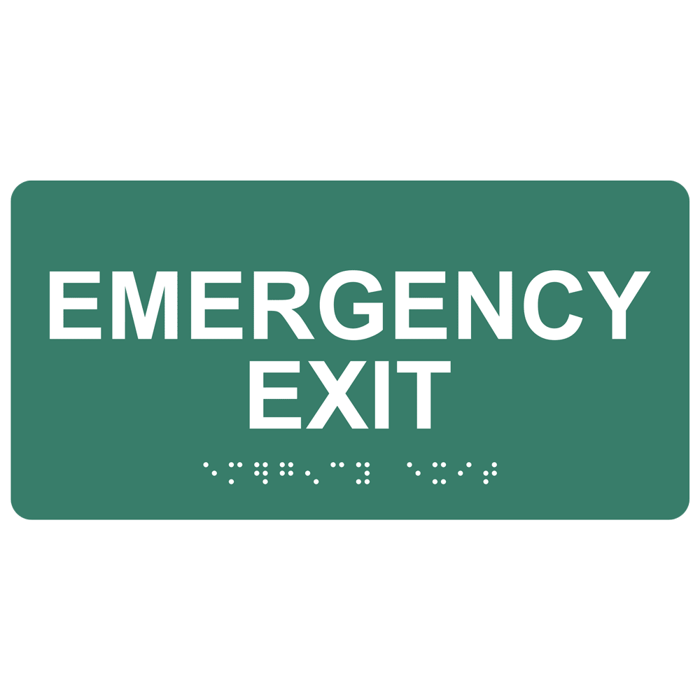 ADA Emergency Exit Braille Sign RSME 28041 WHTonPNGRN Emergency Fire ada-emergency-exit-braille-sign-rsme-28041-whtonpngrn-emergency-fire