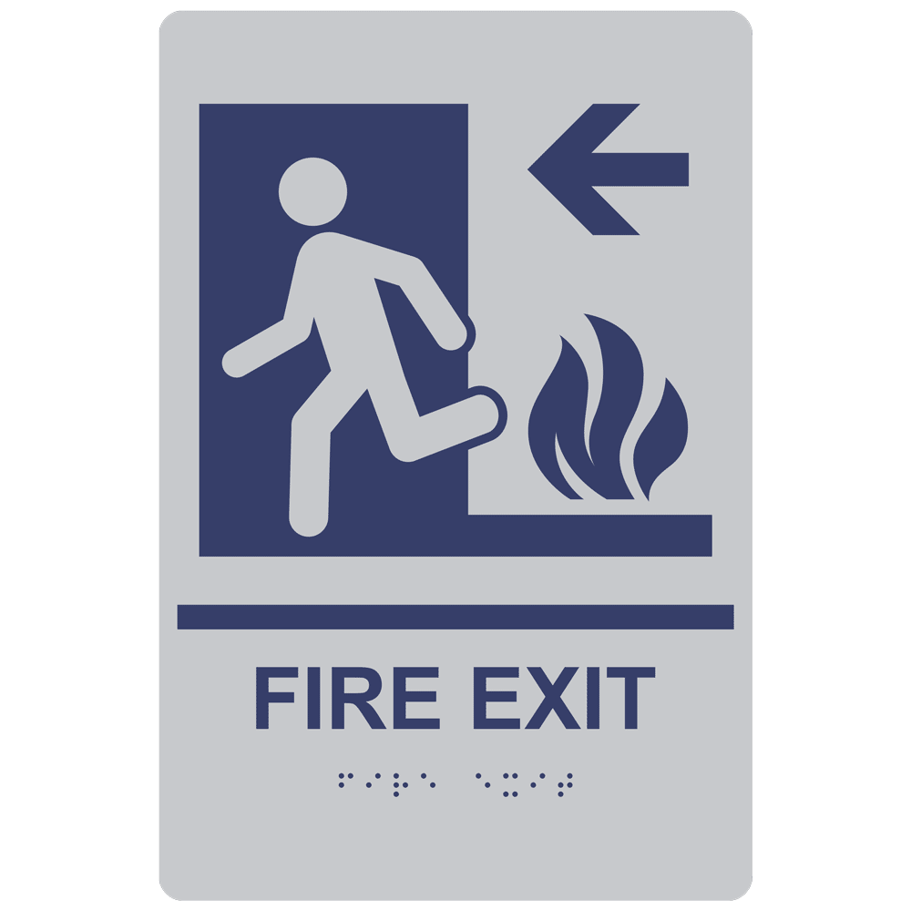 Industrial Exit Signs Blue ADA Compliant EXIT Sign With Braille – 6x6 ...