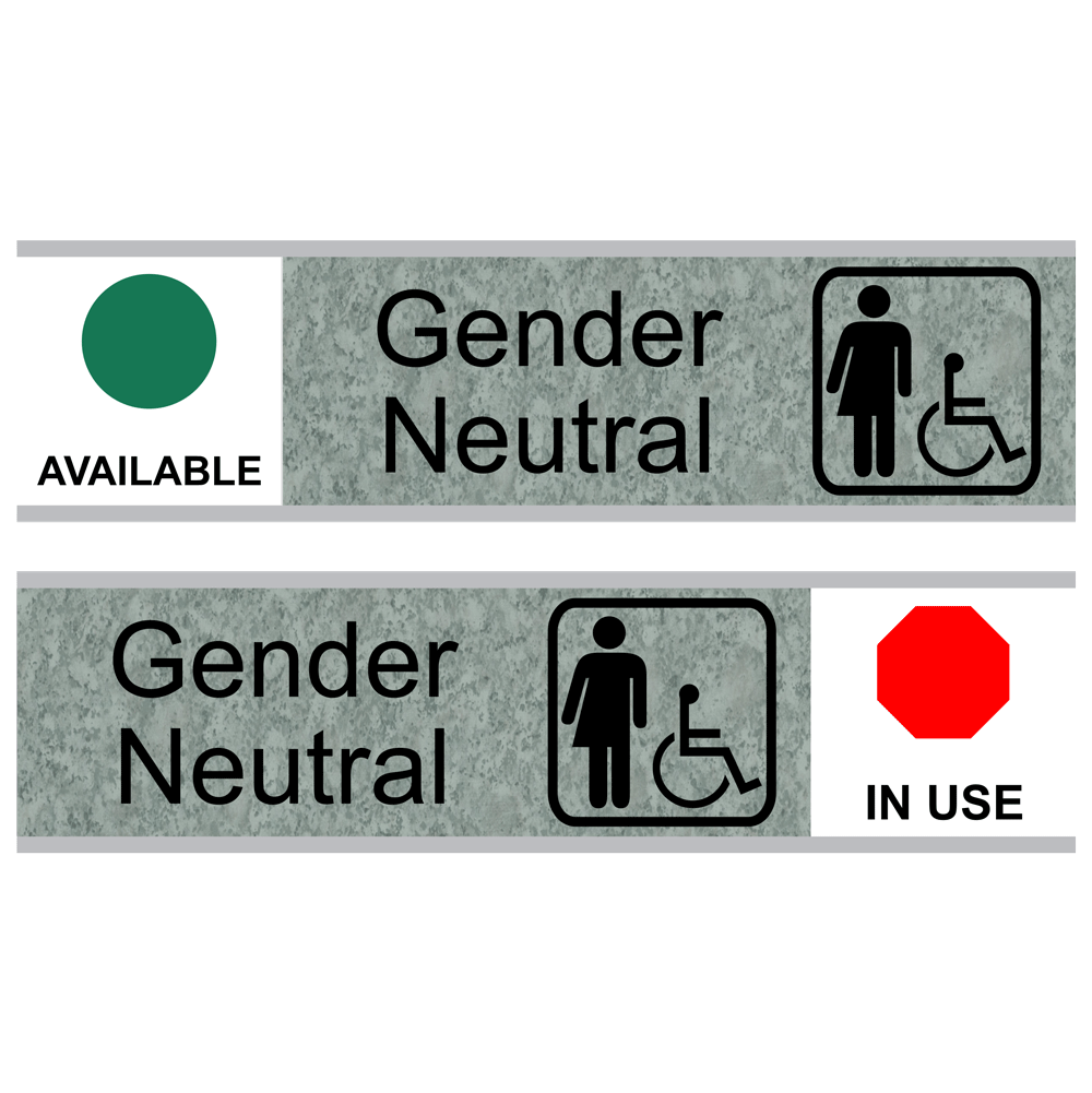 Gender Neutral (Available/In Use) Sliding Engraved Sign EGRE-25519-SYM ...