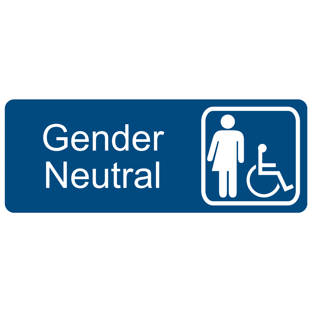 ADA Gender Neutral Sign EGRE-25519-SYM-WHTonBLU Gender Neutral