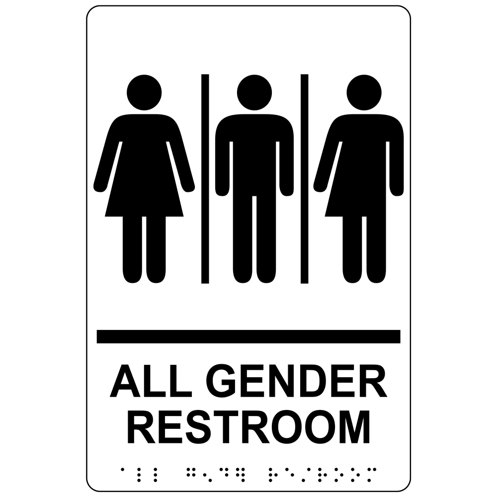 ADA All Gender Restroom Sign RRE-25413_BLKonWHT Gender Neutral