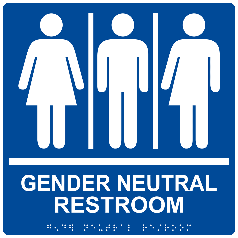 ADA Gender Neutral Restroom Sign RRE-25440-99_WHTonBLU Gender Neutral