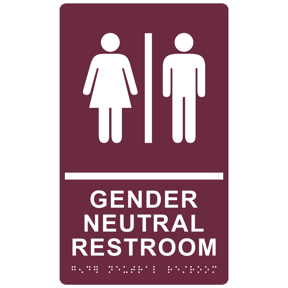 ADA Gender Neutral Restroom Sign RRE-33599_WHTonBRG