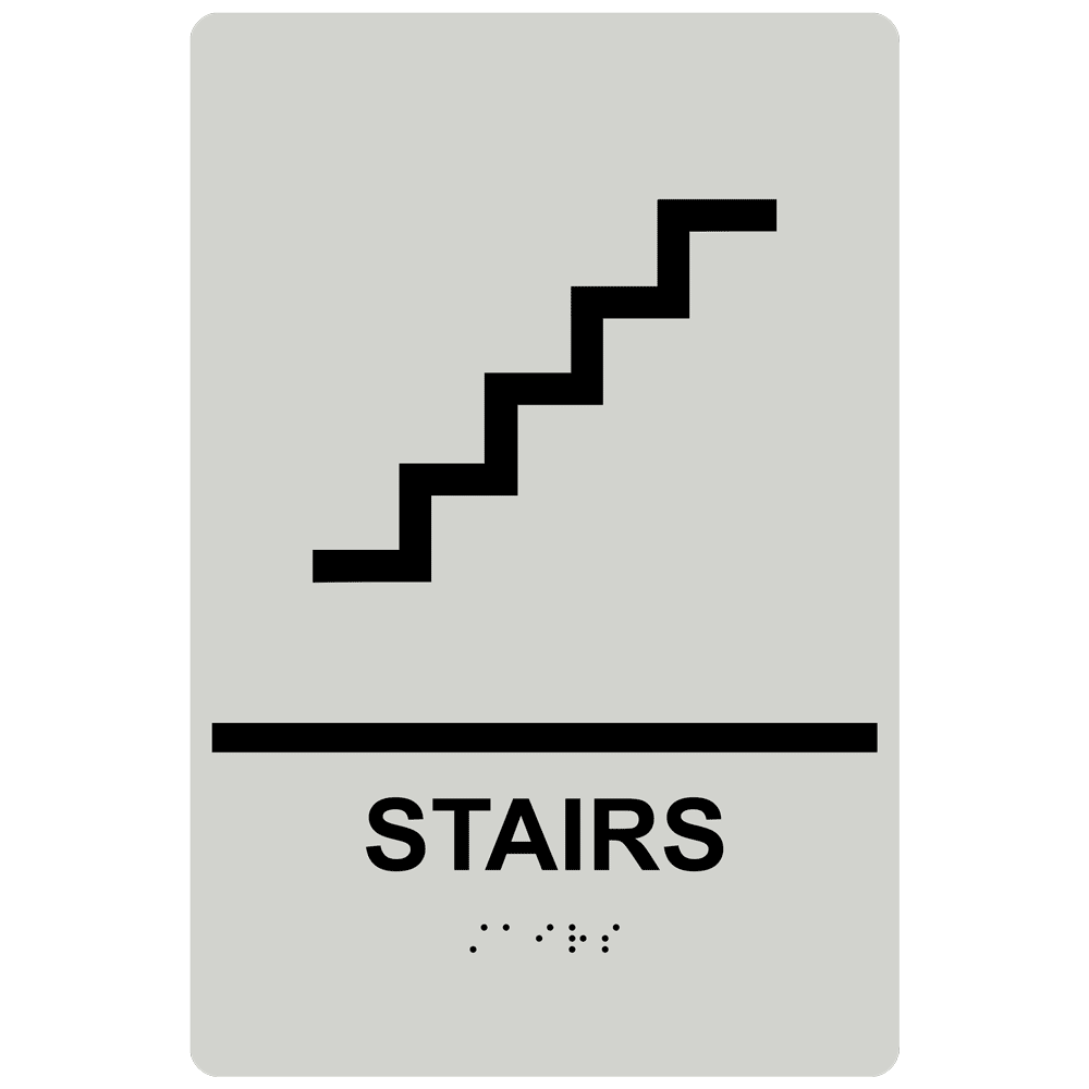 ADA Stairs Braille Sign RRE-220_BLKonPRLGY Wayfinding