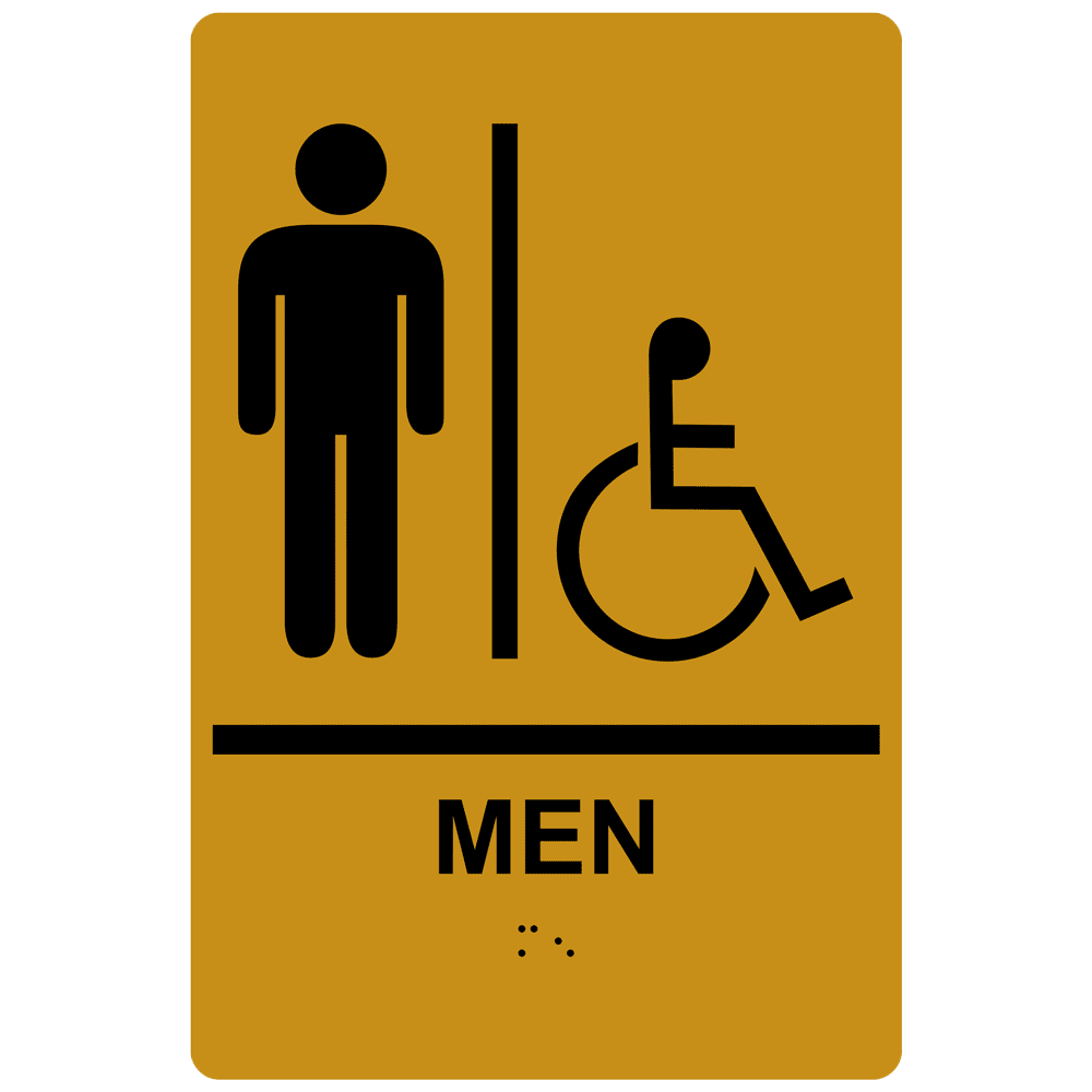 ADA Men Braille Sign RRE-150_BLKonGLD Mens / Boys