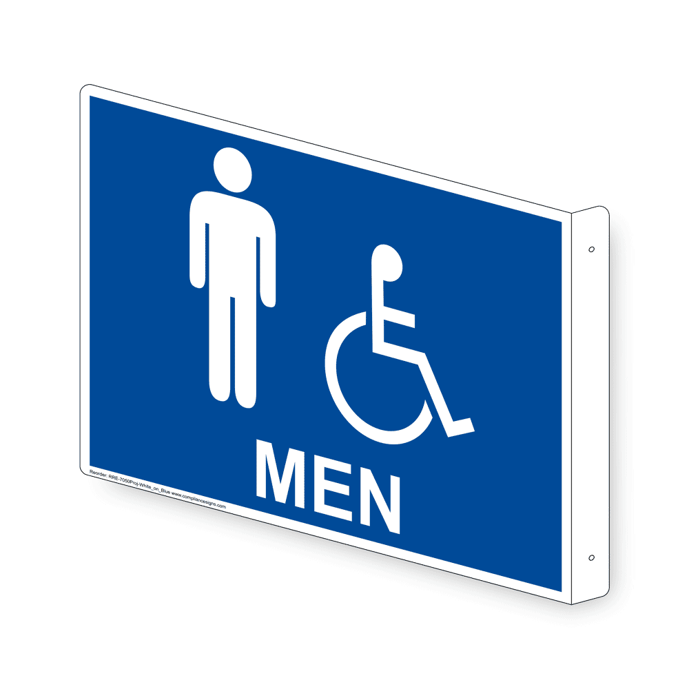 Men White on Blue Sign With Symbol RRE-7050Proj-WHTonBLU Mens / Boys