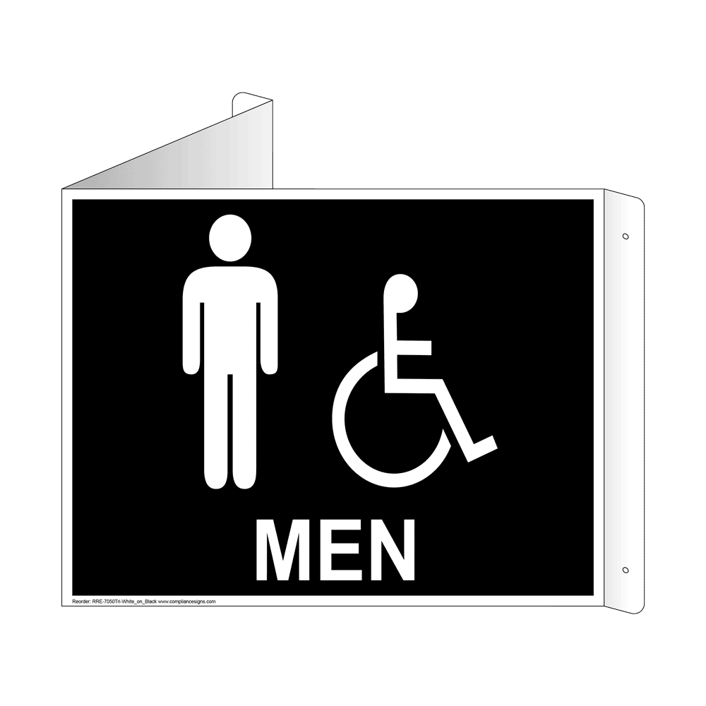 Men White on Black Sign With Symbol RRE-7050Tri-WHTonBLK Mens / Boys