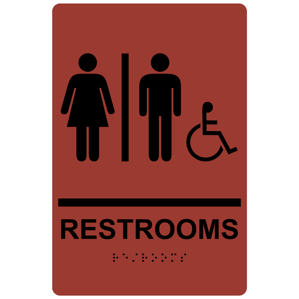 ADA Restrooms With Symbol Braille Sign RRE-115_BLKonCanyon Restrooms