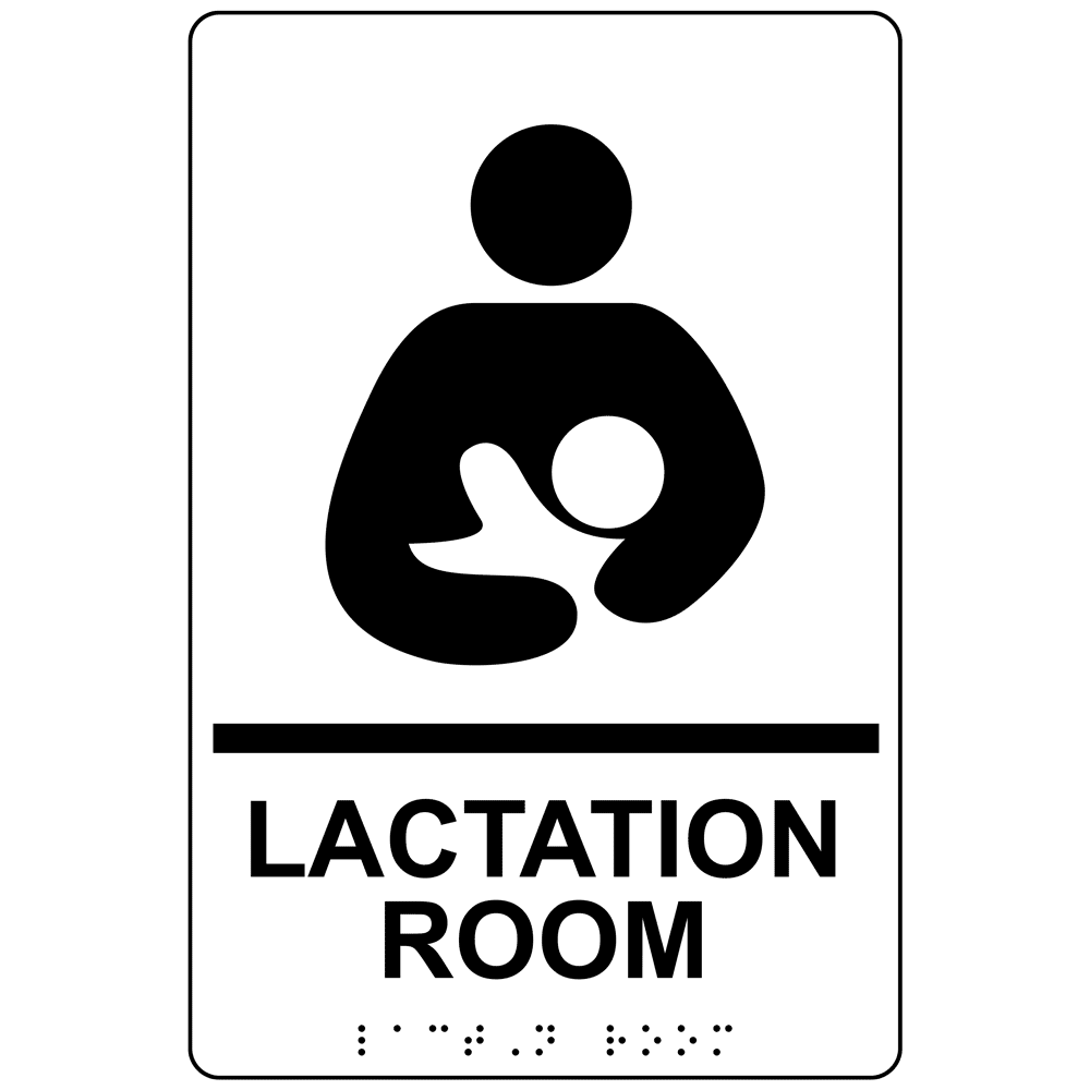 ADA Braille Lactation Room Sign with Symbol RRE-37151-BLKonWHT
