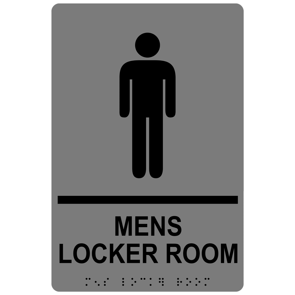 ADA Mens Locker Room Braille Sign RRE-690_BLKonGray Wayfinding