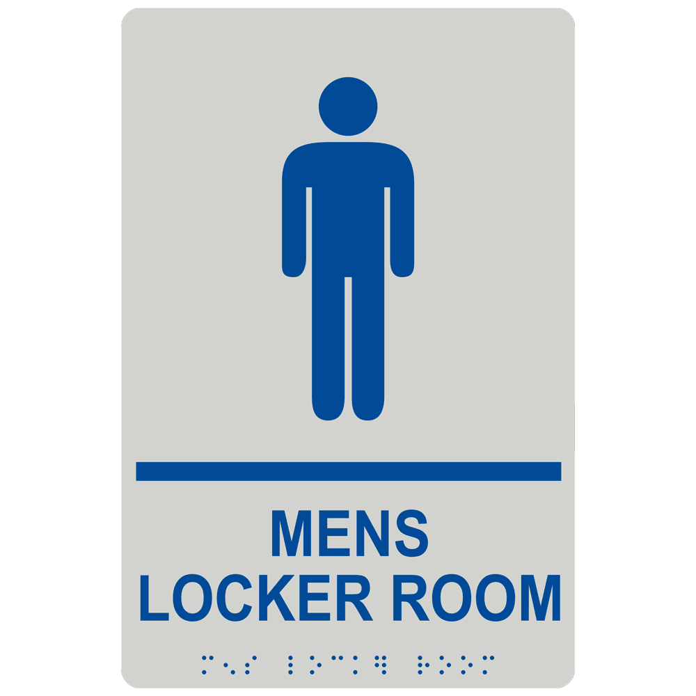 ADA Mens Locker Room Braille Sign RRE-690_BLUonPRLGY Wayfinding