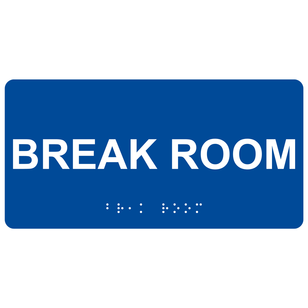 ADA Break Room Braille Sign RSME-266_WHTonBLU