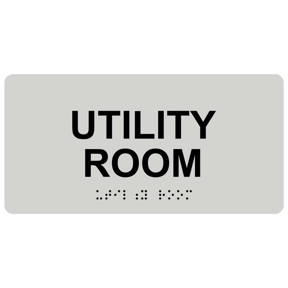 ADA Utility Room Braille Sign RSME 31858 BLKonPRLGY ada-utility-room-braille-sign-rsme-31858-blkonprlgy