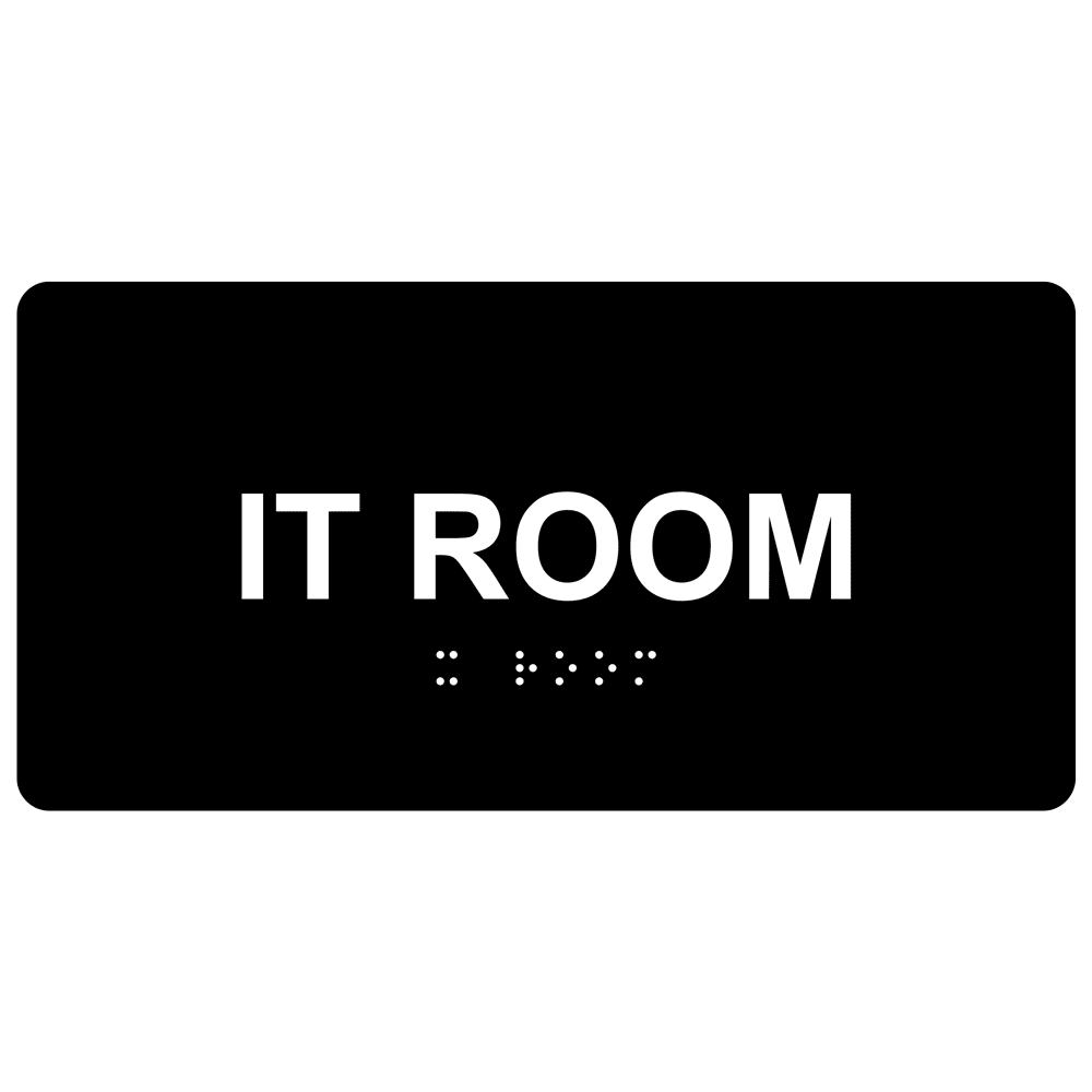 ADA IT Room Braille Sign RSME-379_WHTonBLK