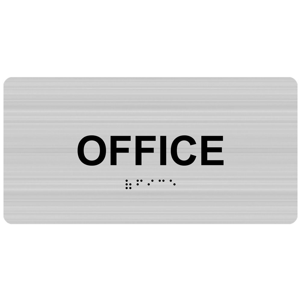 ADA Office (Braille = Office) Sign RSME-485_BLKonBRSLVR