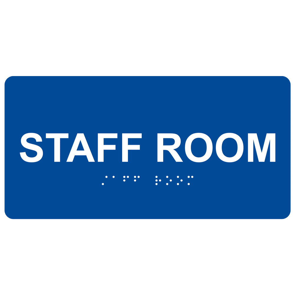ADA Staff Room Braille Sign RSME-570_WHTonBLU