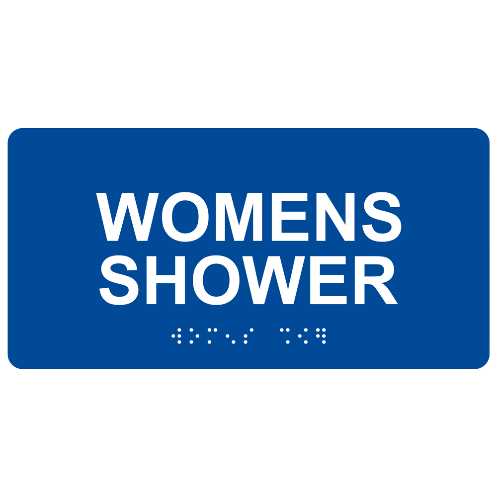 ADA Womens Shower Braille Sign RSME-653-WHTonBLU