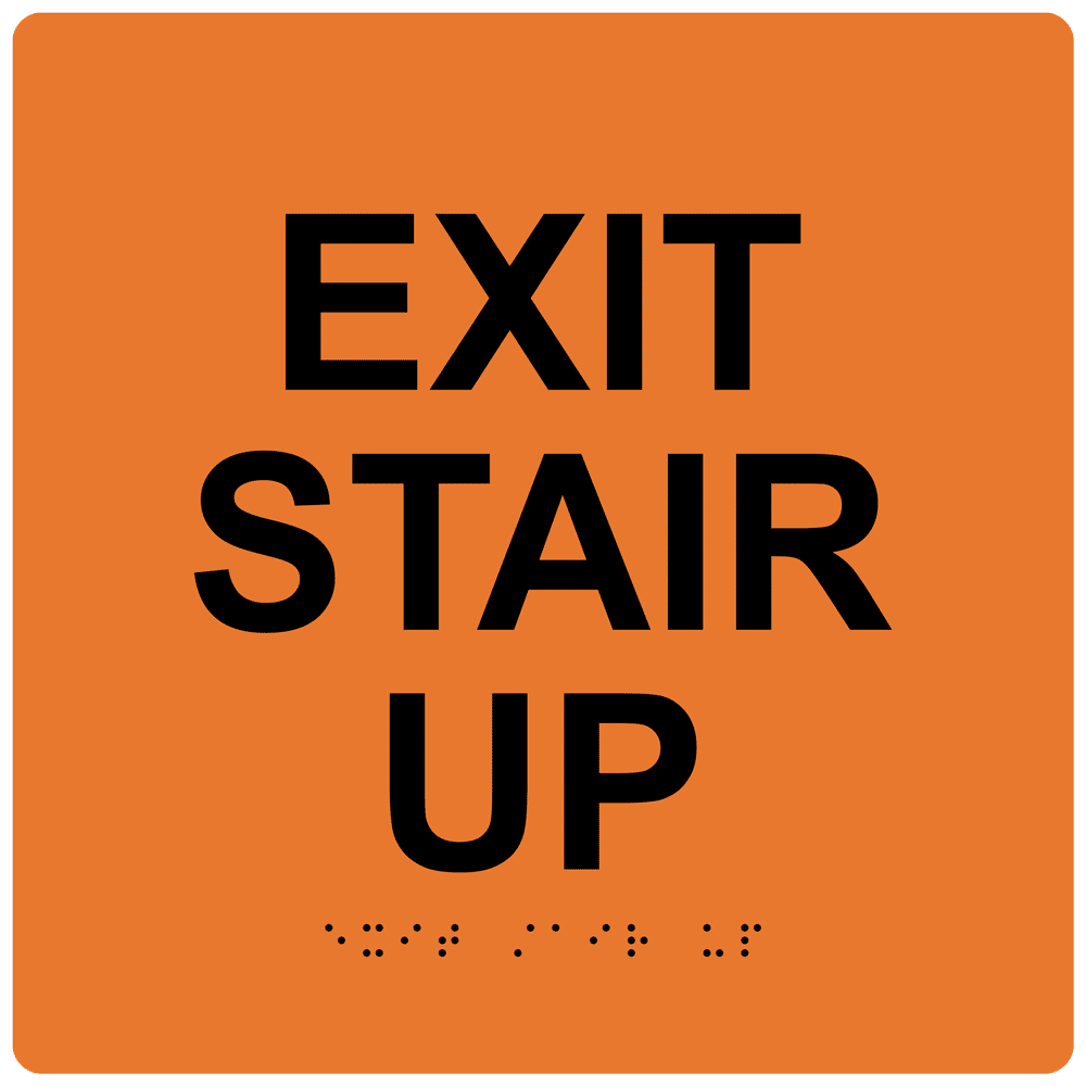 Square ADA Exit Stair Up (Braille = Exit Stair Up) Sign RRE-665-99 ...