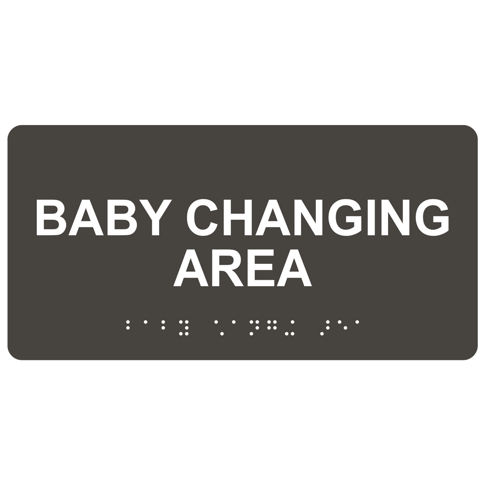 ADA Baby Changing Area Braille Sign RSME-265_WHTonCHGRY