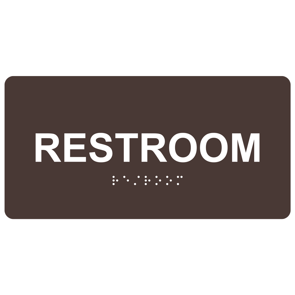 ADA Braille Restroom Sign RSME-545_WHTonDKBN